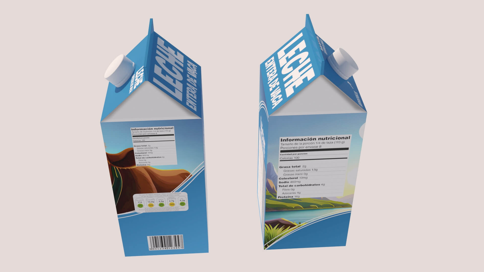 Milk Brick Carton - 3D Model by kopofx