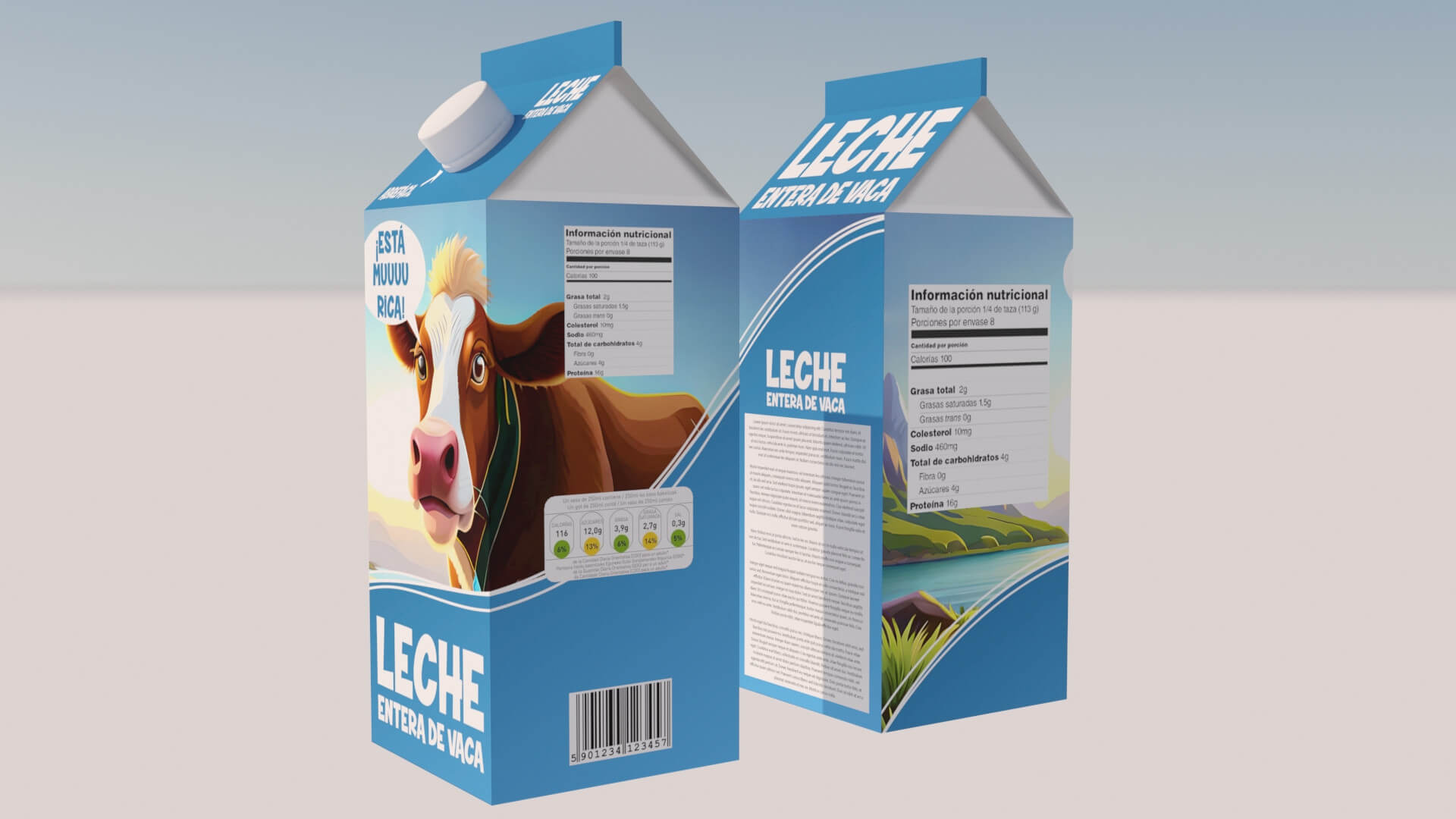 Milk Brick Carton - 3D Model by kopofx