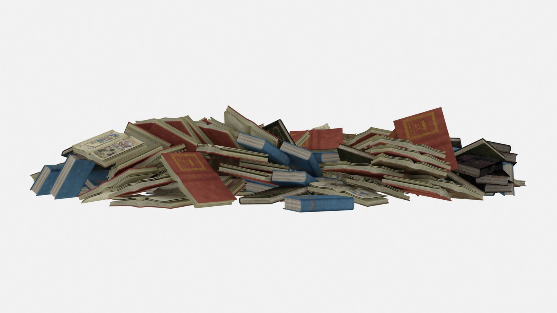 Old Book Pile Big - 3D Model by kopofx