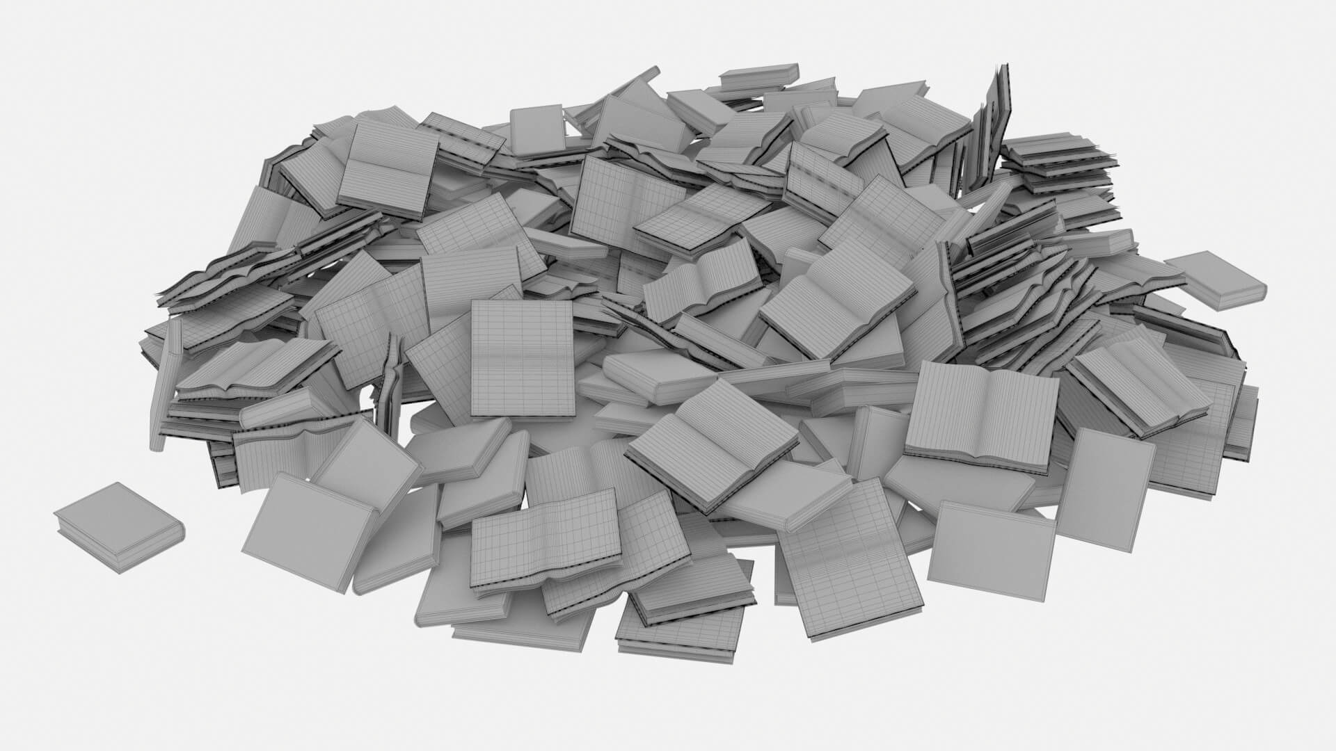 Old Book Pile Big - 3D Model by kopofx