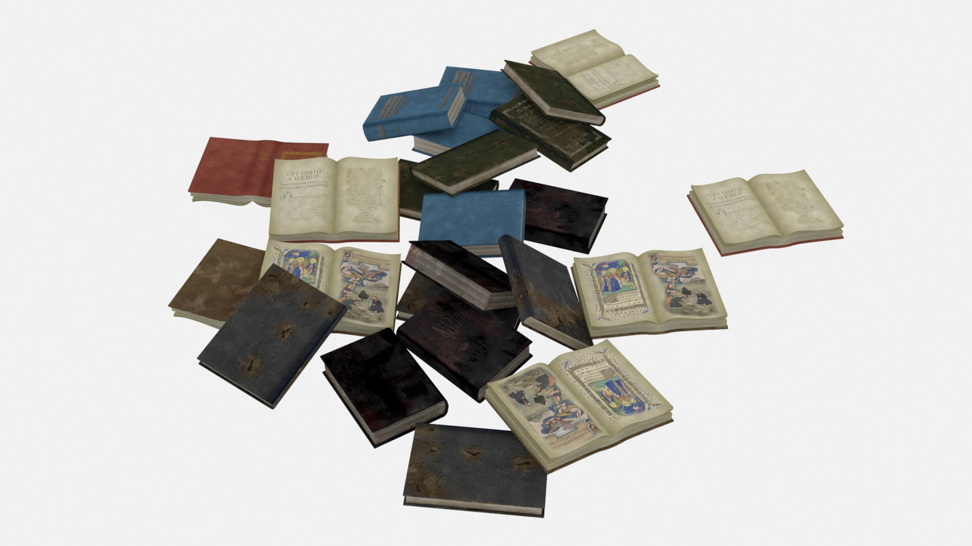 Old Book Pile Small - 3D Model by kopofx
