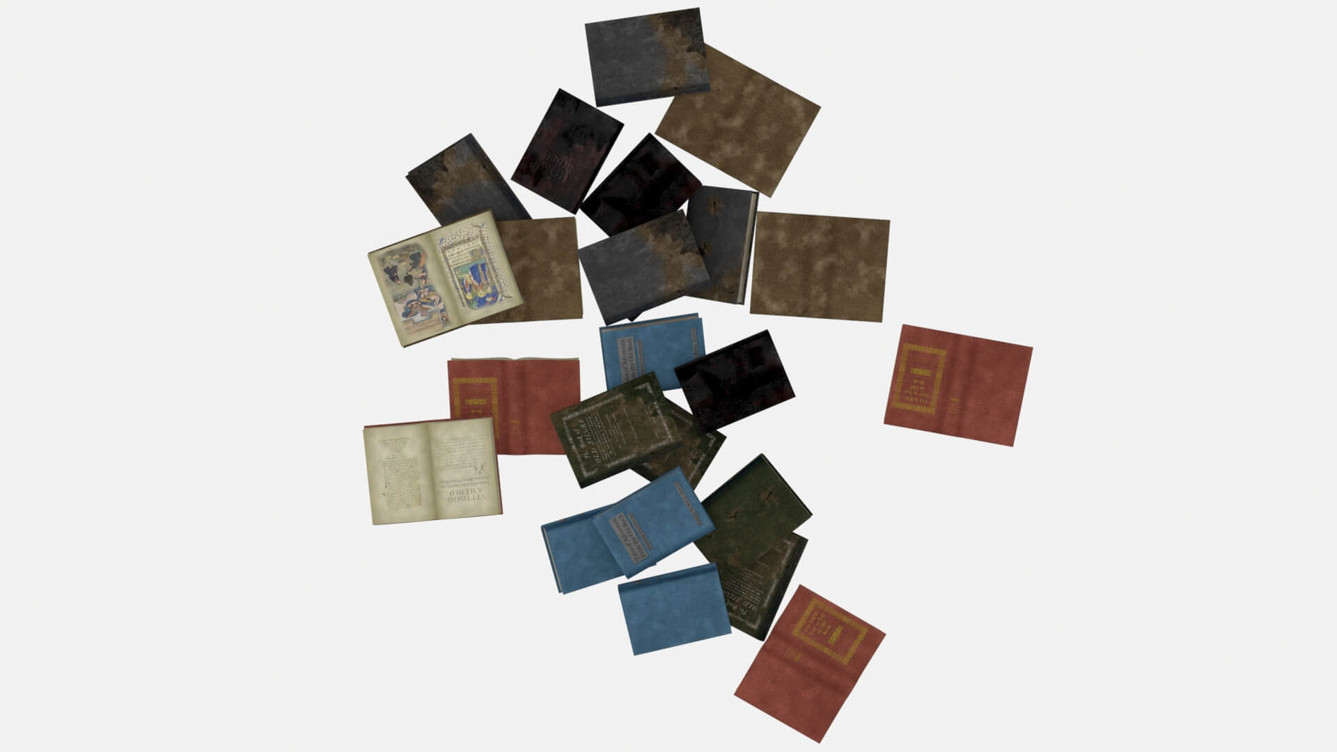 Old Book Pile Small - 3D Model by kopofx