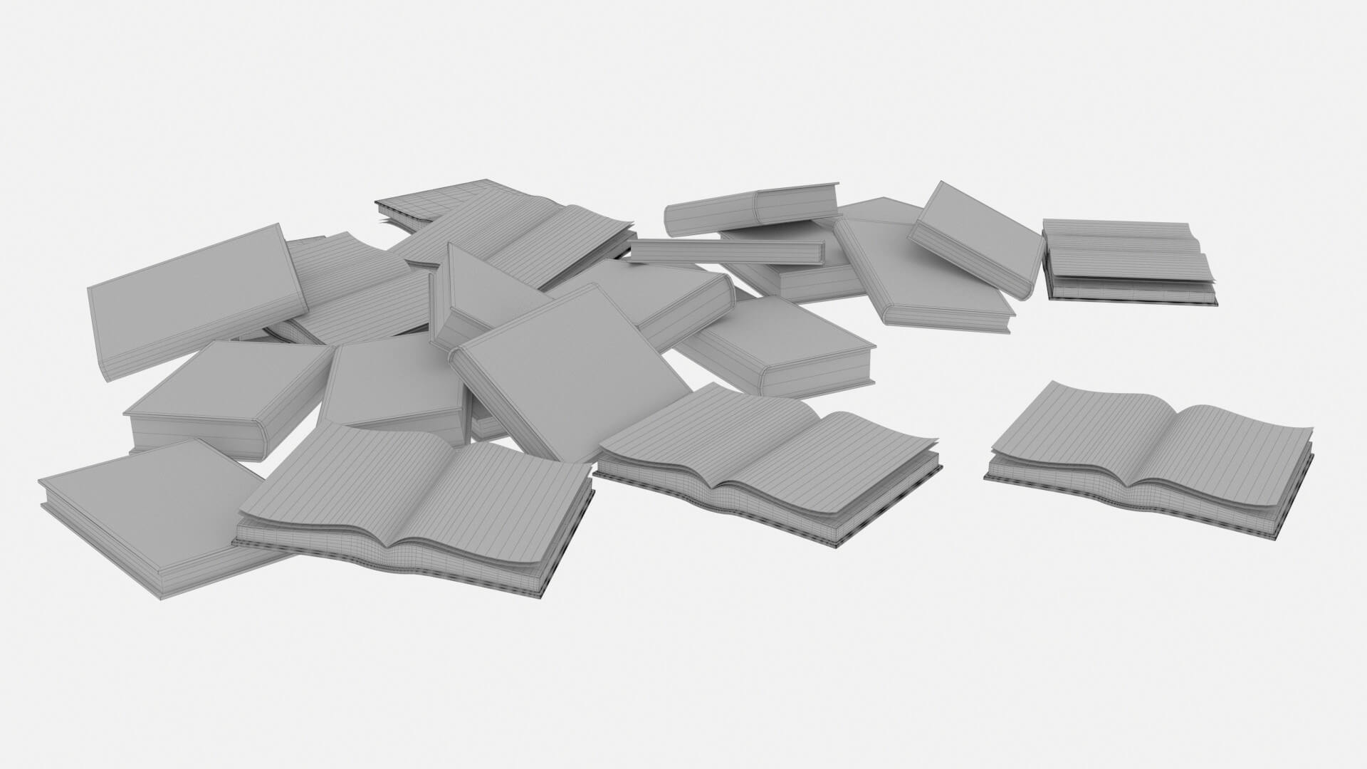 Old Book Pile Small - 3D Model by kopofx