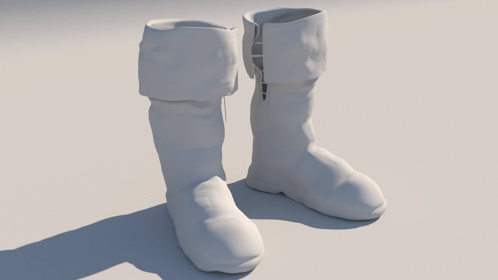 Old Leather Boots 2 - 3D Model by kopofx