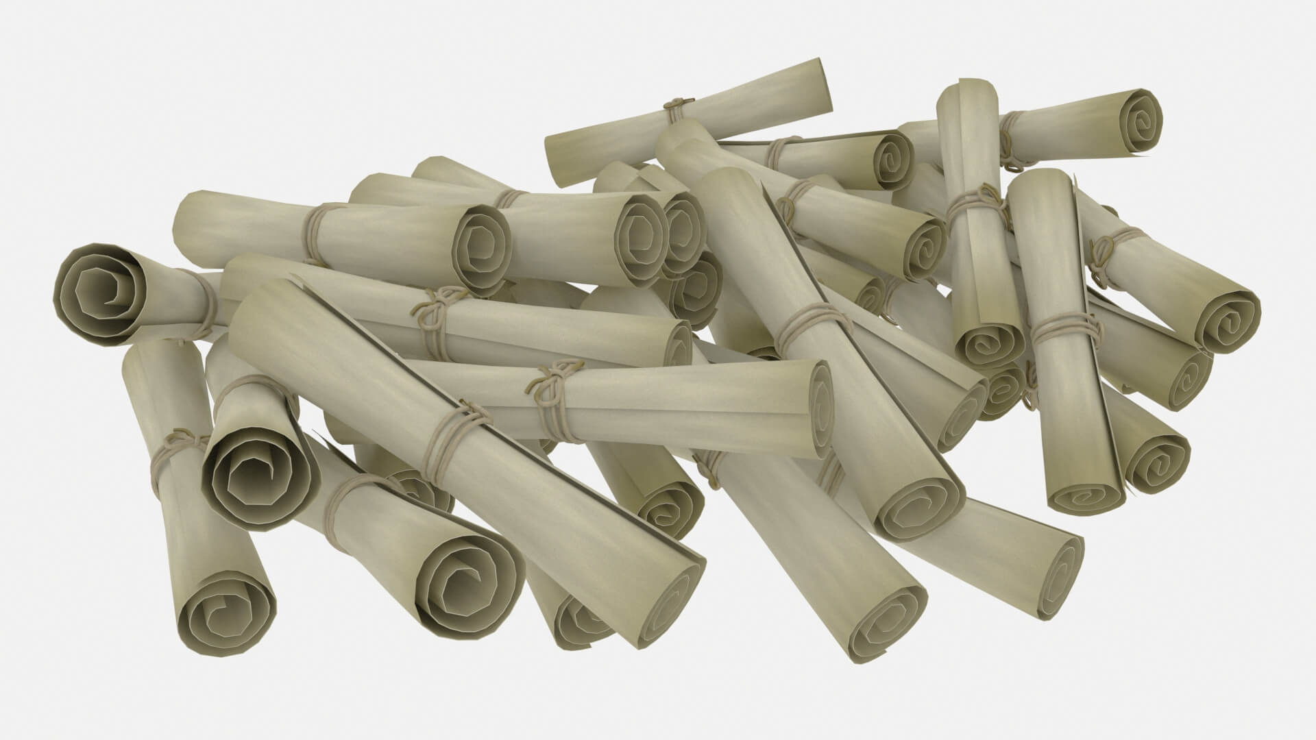 Paper Scrolls Pile - 3D Model by kopofx