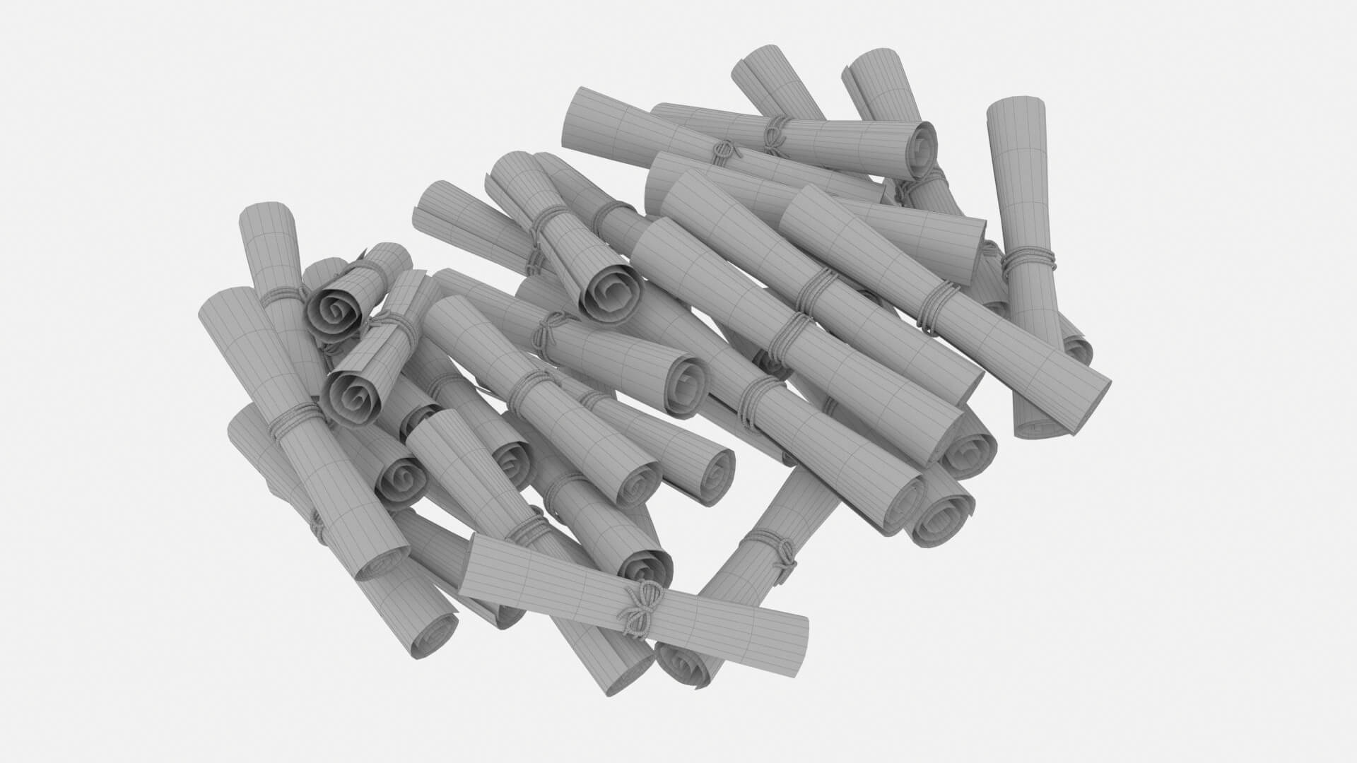 Paper Scrolls Pile - 3D Model by kopofx
