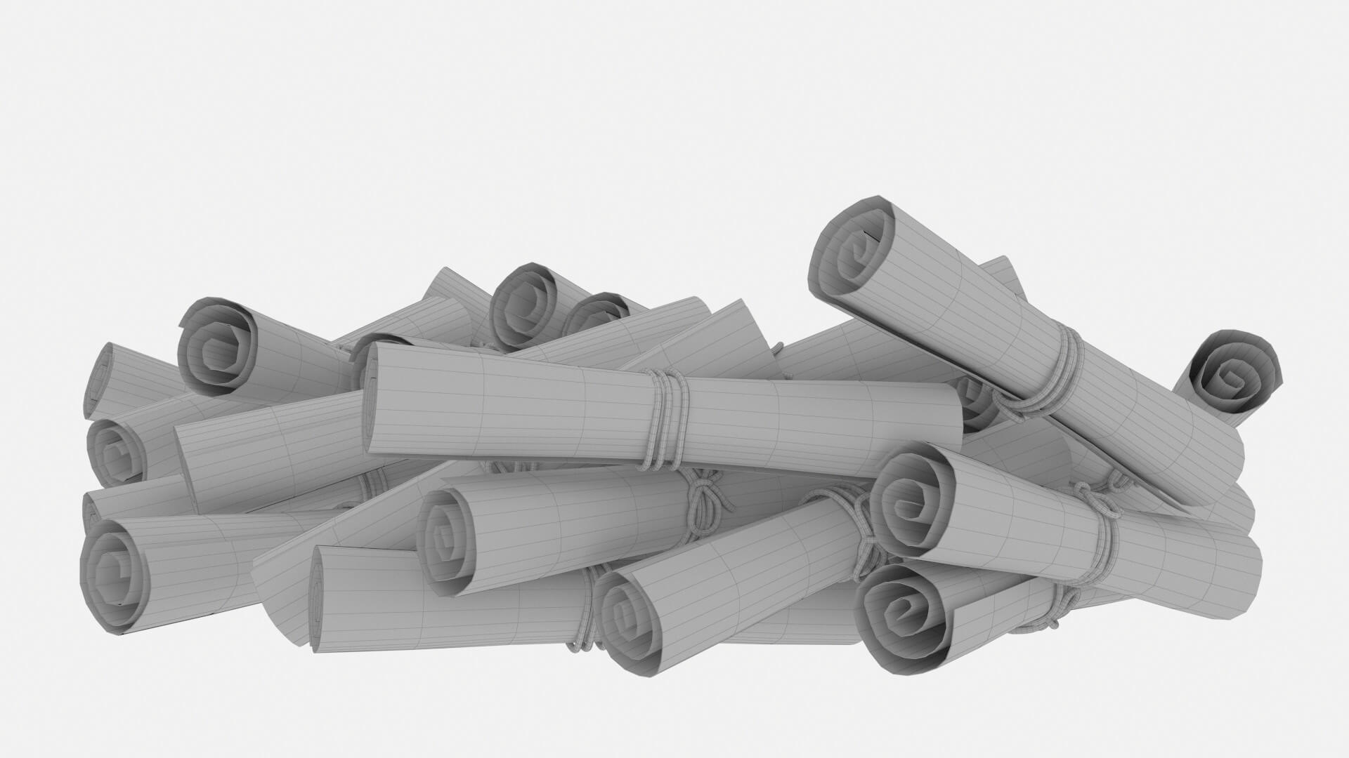 Paper Scrolls Pile - 3D Model by kopofx