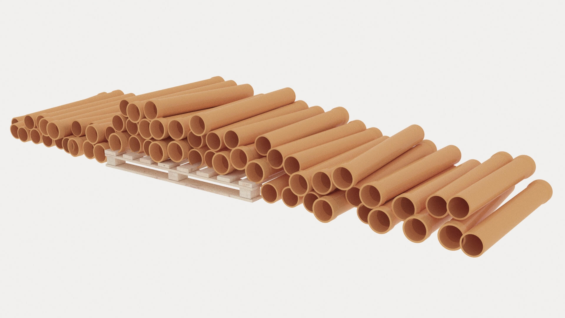 PVC Plastic Pipes Pallet Pile 1 - 3D Model by kopofx