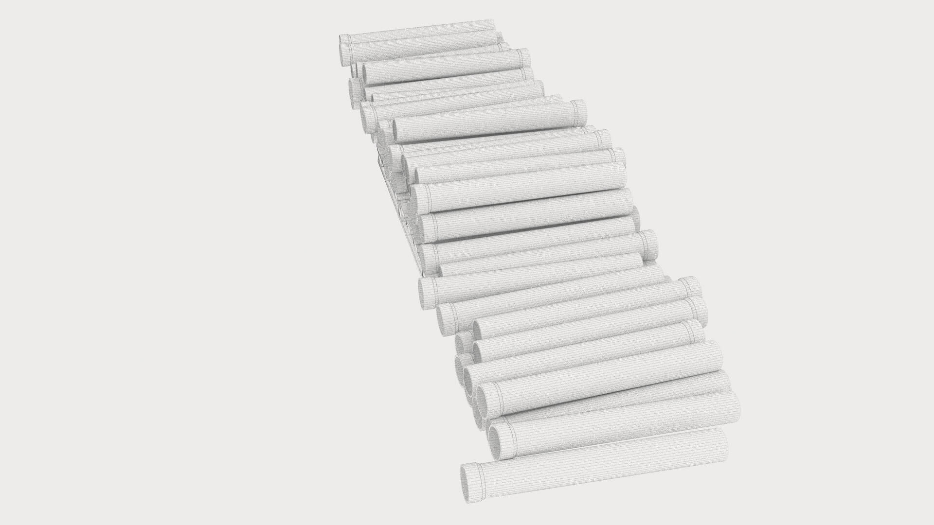 PVC Plastic Pipes Pallet Pile 1 - 3D Model by kopofx