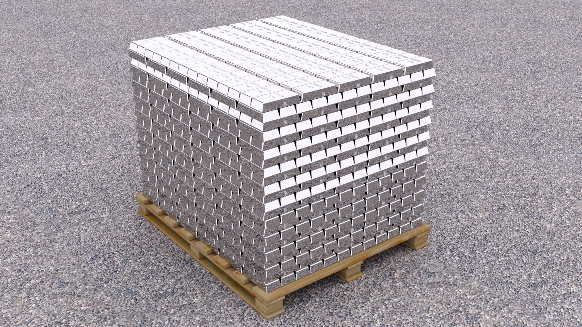 Silver Bar Pallet - 3D Model by kopofx