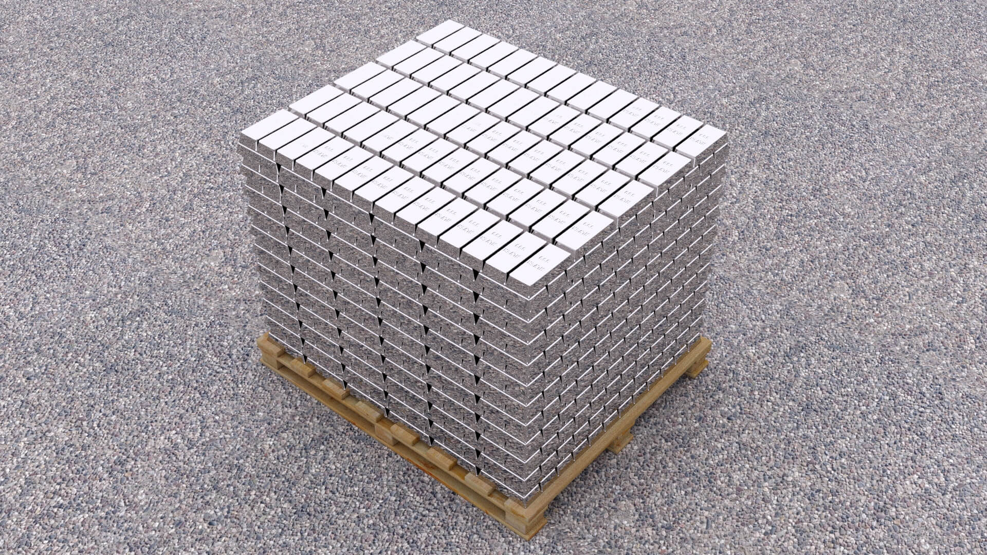 Silver Bar Pallet - 3D Model by kopofx