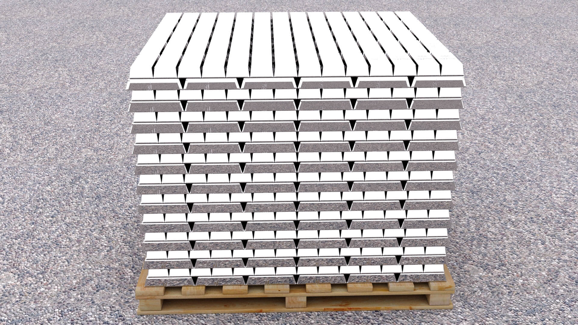 Silver Bar Pallet - 3D Model by kopofx