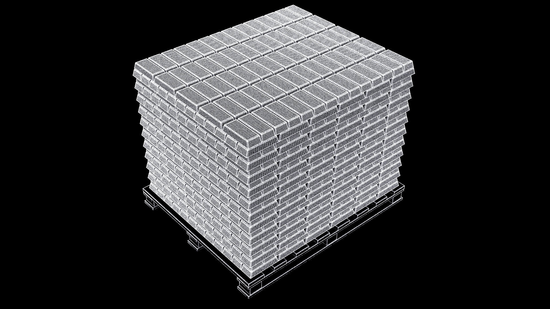 Silver Bar Pallet - 3D Model by kopofx