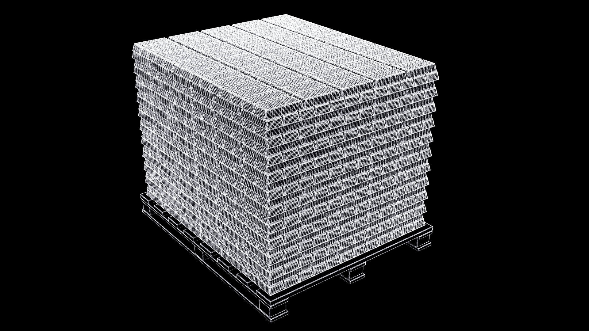 Silver Bar Pallet - 3D Model by kopofx