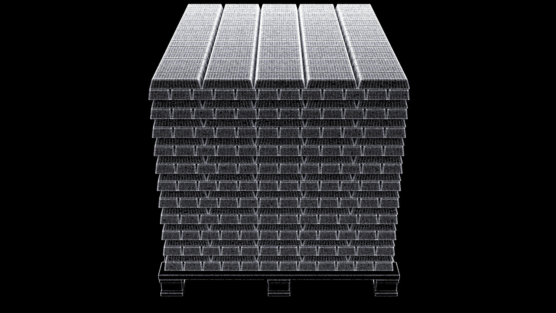Silver Bar Pallet - 3D Model by kopofx