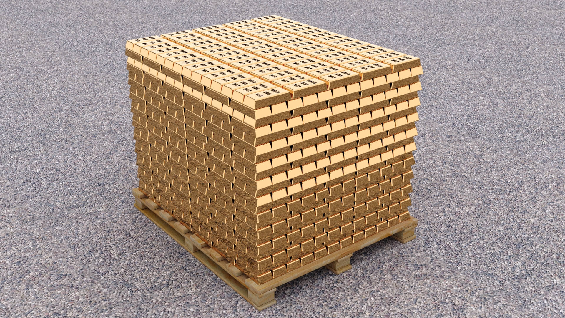 Gold Bar Pallet - 3D Model by kopofx