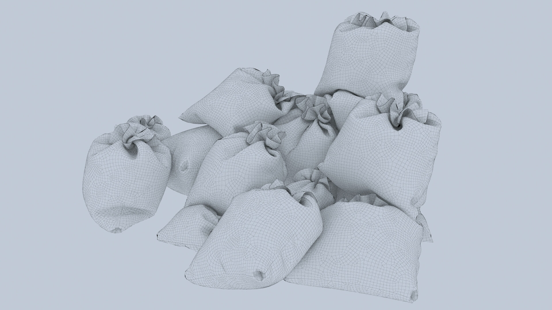 Small Garbage Bags Pile in Interior Street Corner - 3D Model by kopofx