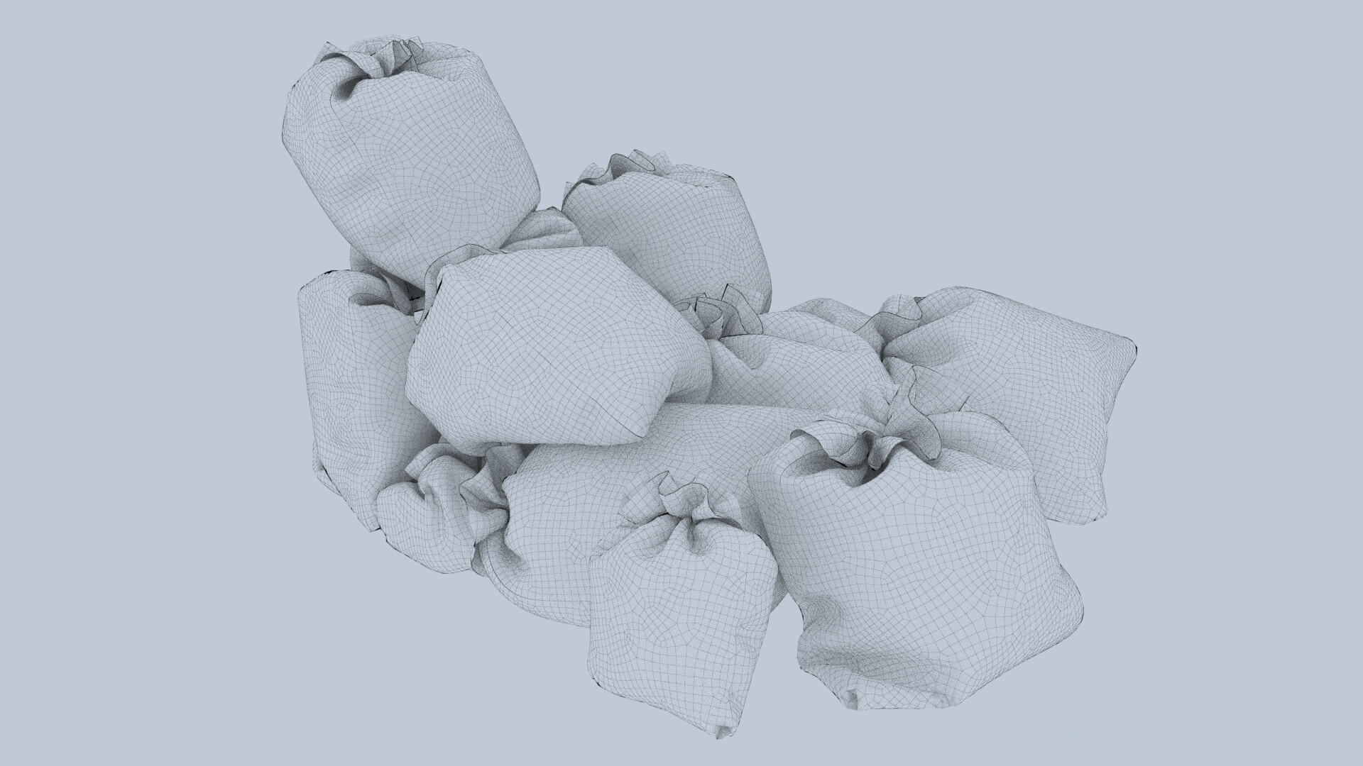 Small Garbage Bags Pile in Interior Street Corner - 3D Model by kopofx