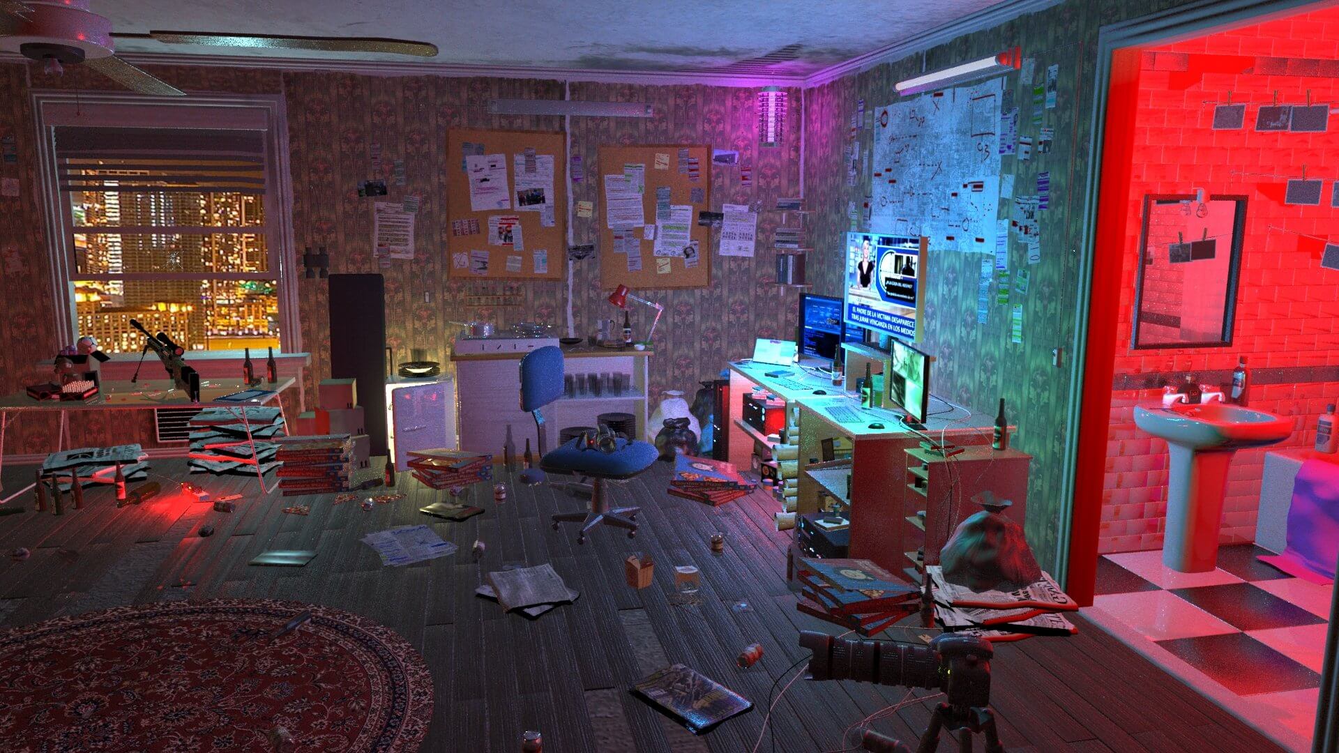 Sniper Bedroom Interior - 3D Model by kopofx