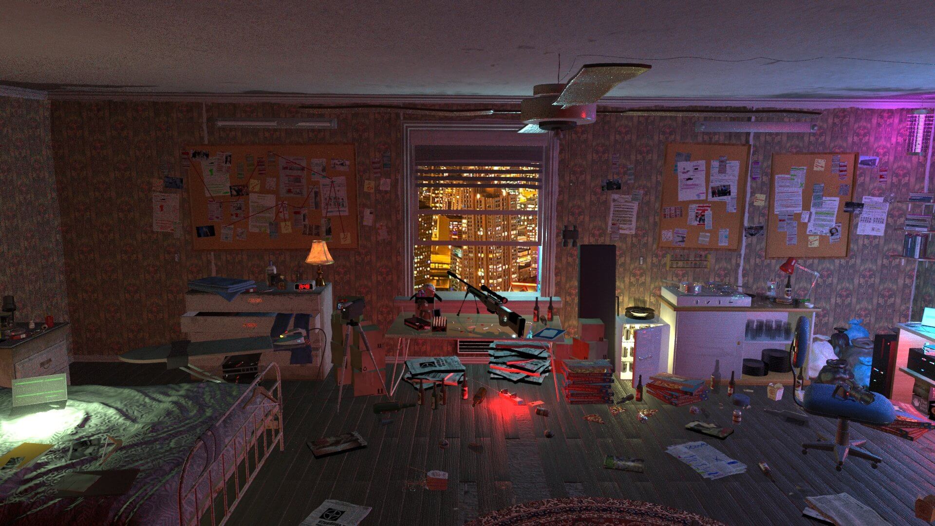 Sniper Bedroom Interior - 3D Model by kopofx