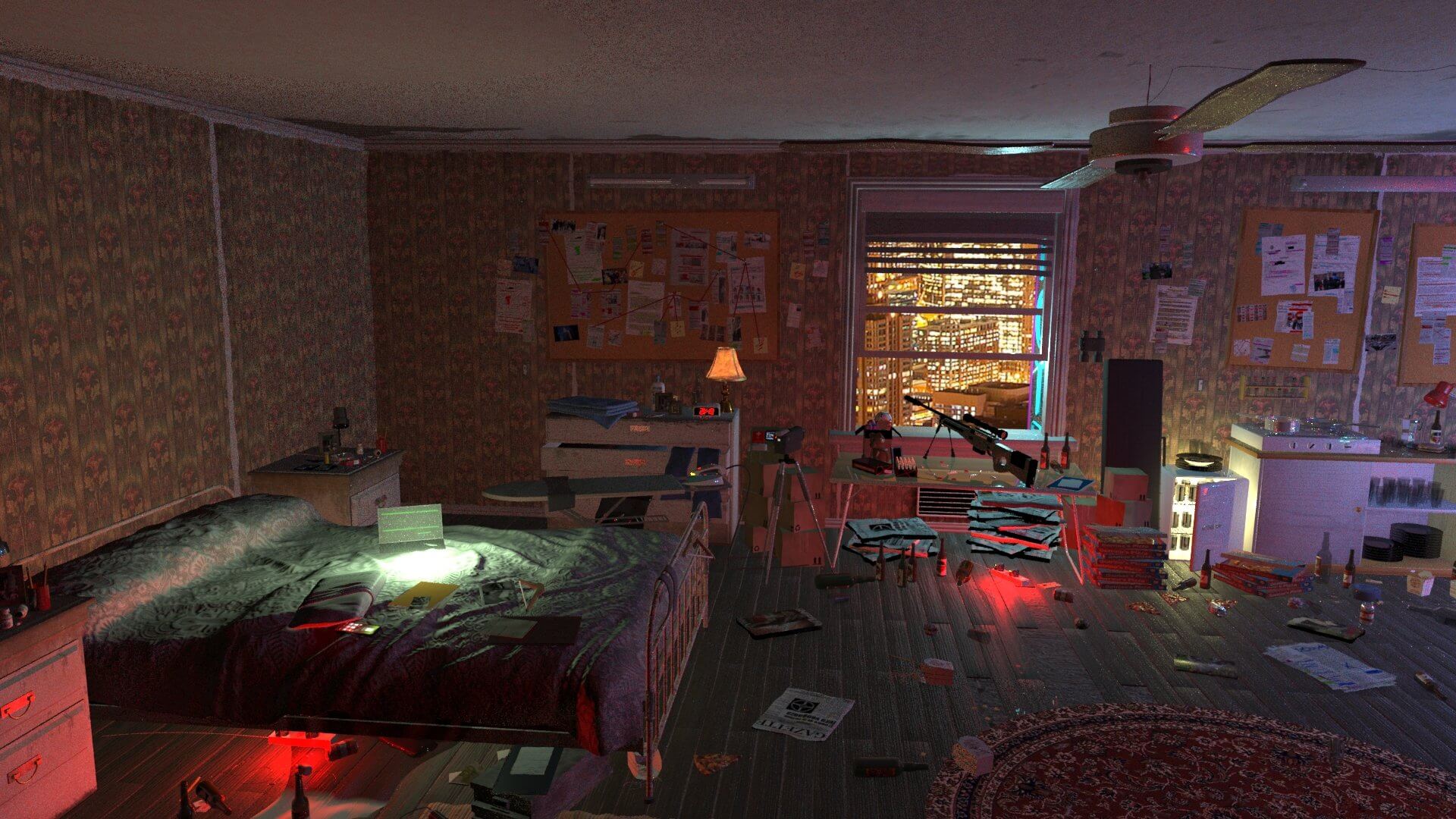 Sniper Bedroom Interior - 3D Model by kopofx