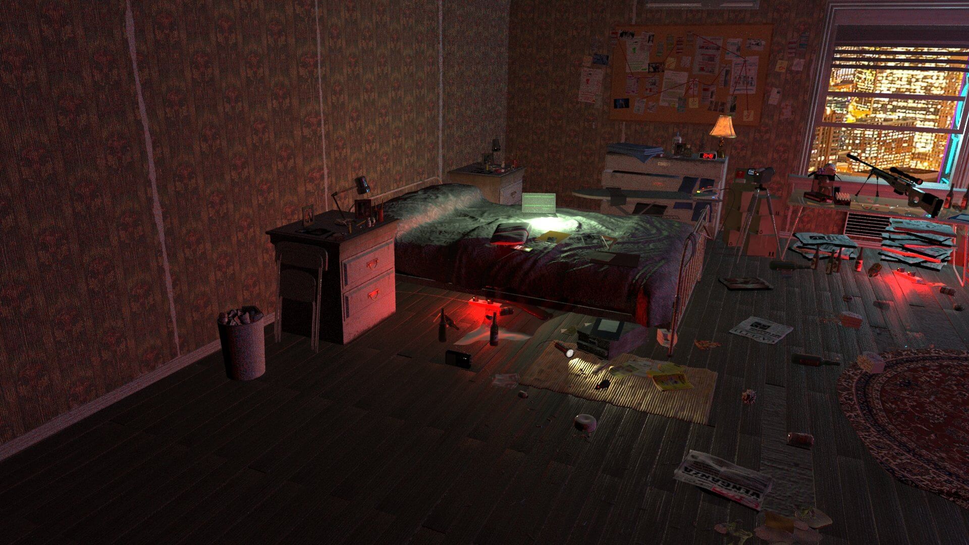 Sniper Bedroom Interior - 3D Model by kopofx