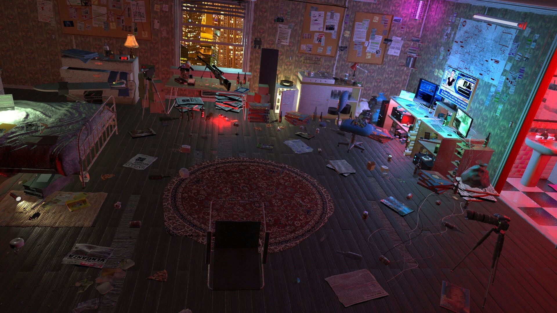 Sniper Bedroom Interior - 3D Model by kopofx