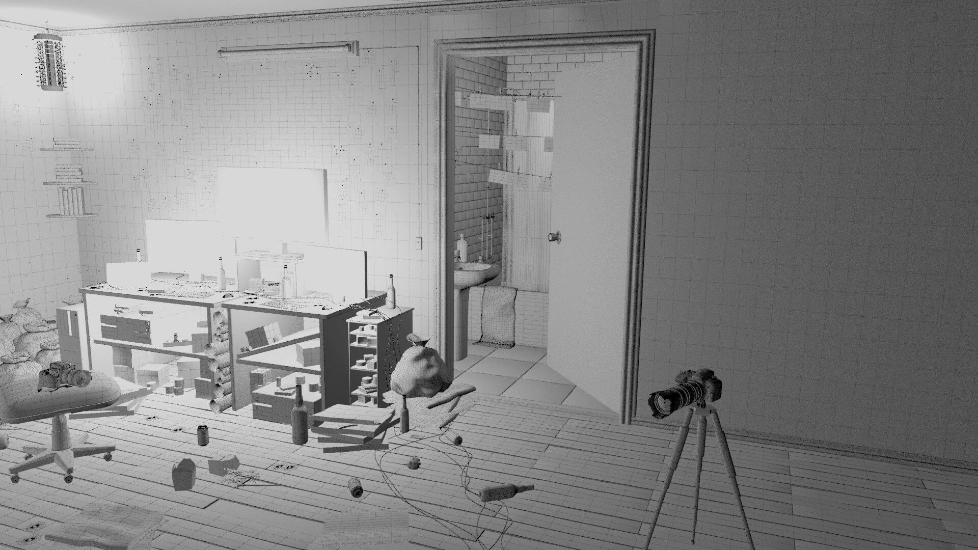 Sniper Bedroom Interior - 3D Model by kopofx