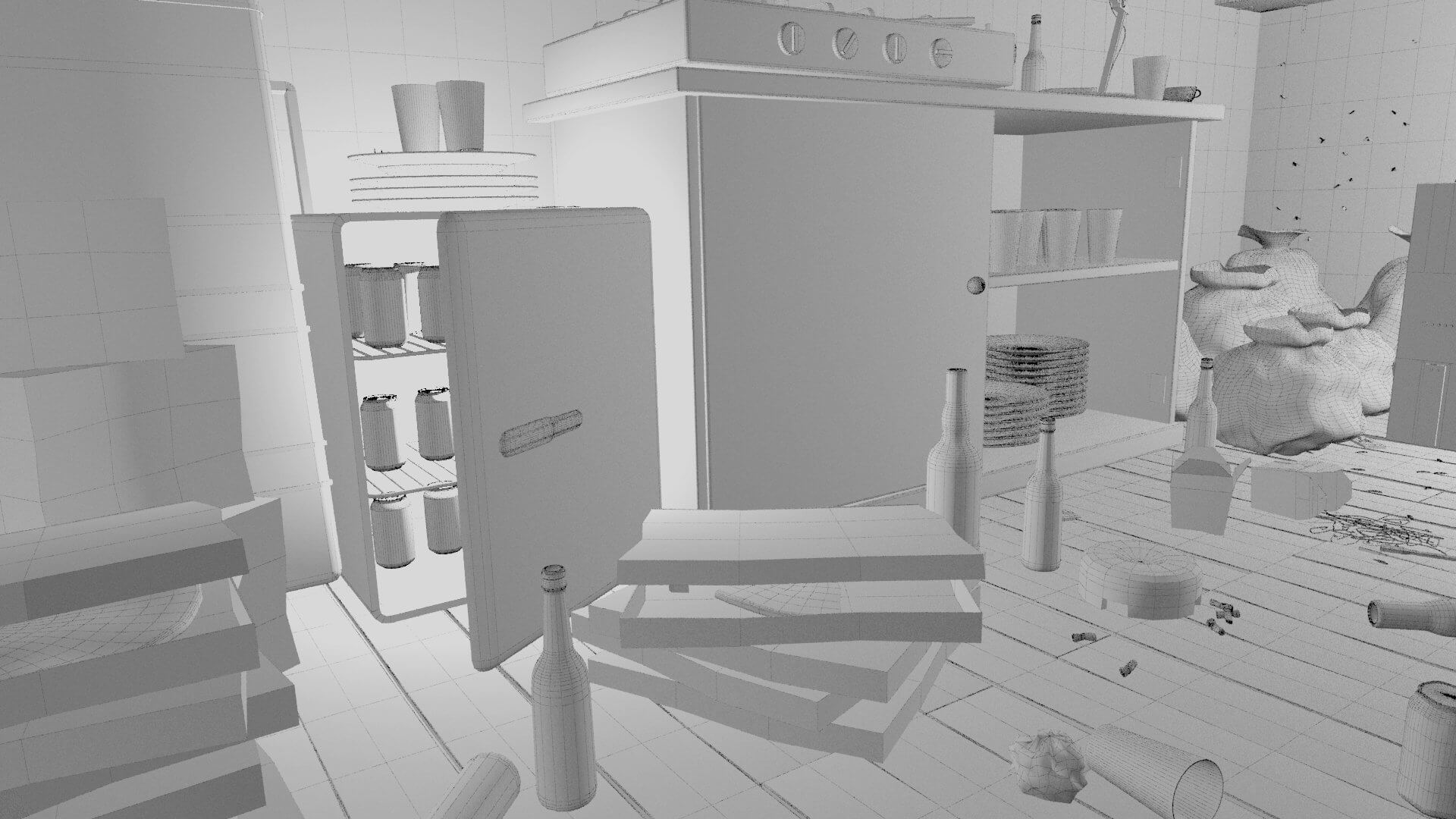 Sniper Bedroom Interior - 3D Model by kopofx