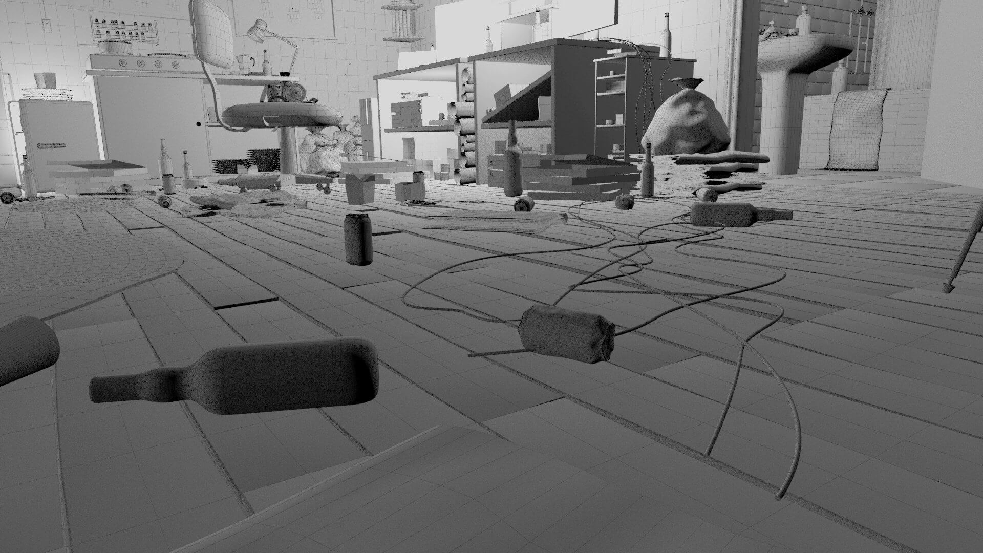 Sniper Bedroom Interior - 3D Model by kopofx