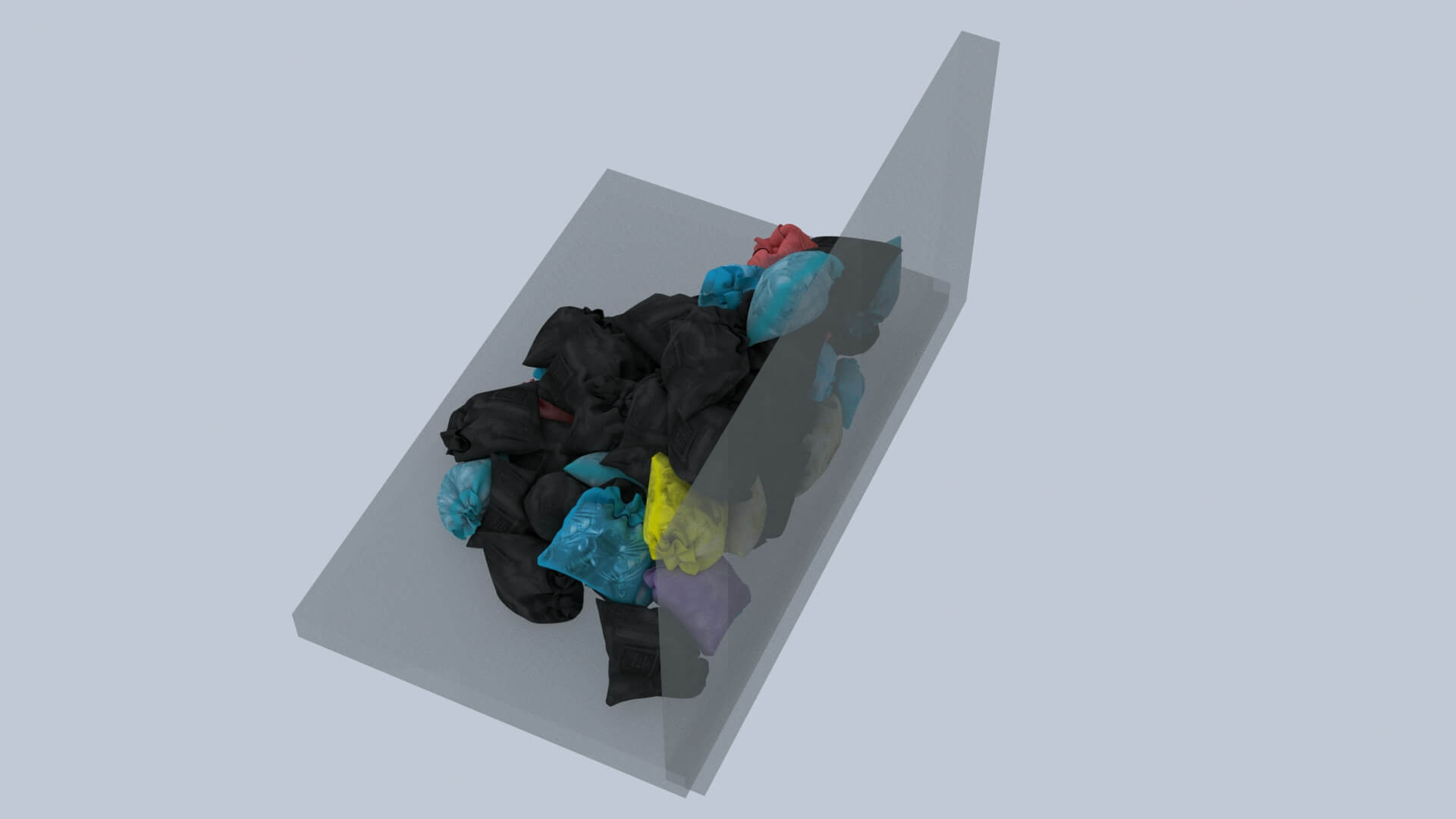 Textured Garbage Bags Pile in a Wall - 3D Model by kopofx