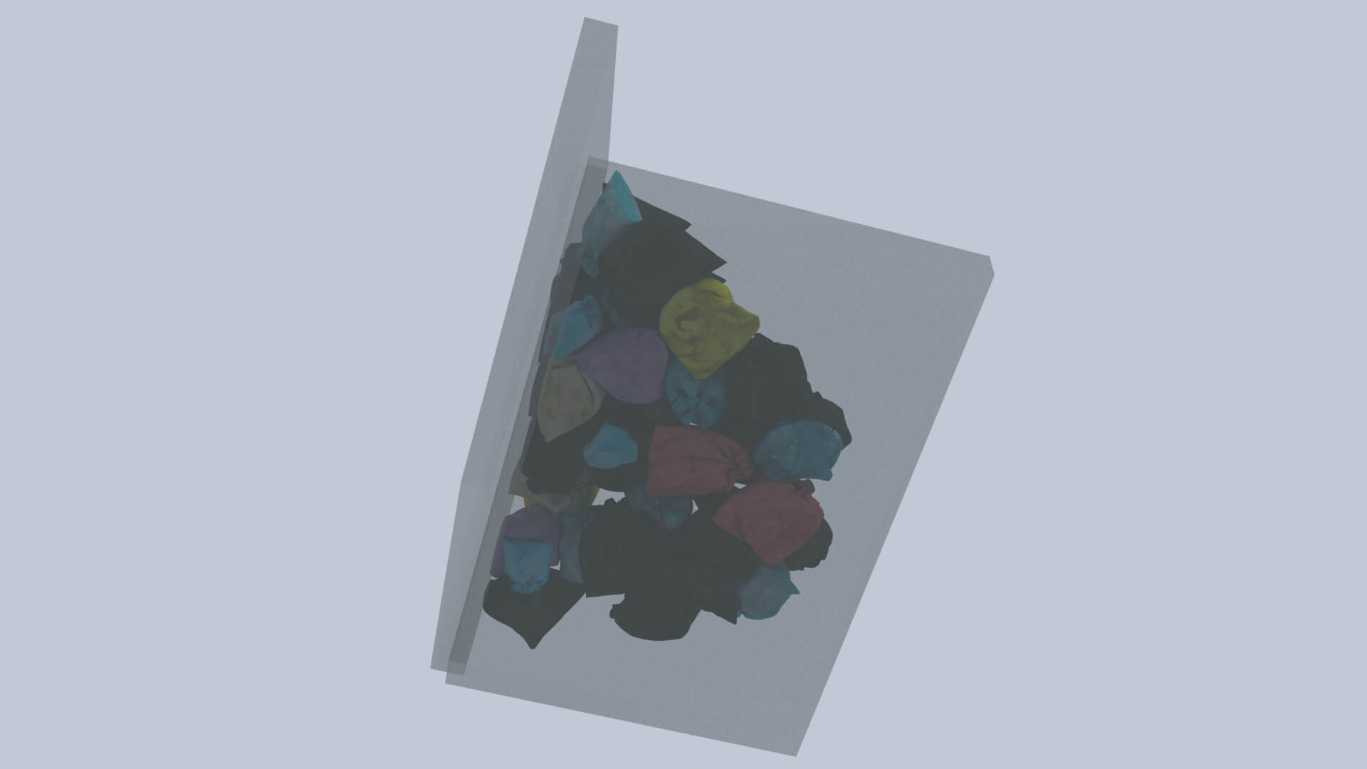 Textured Garbage Bags Pile in a Wall - 3D Model by kopofx