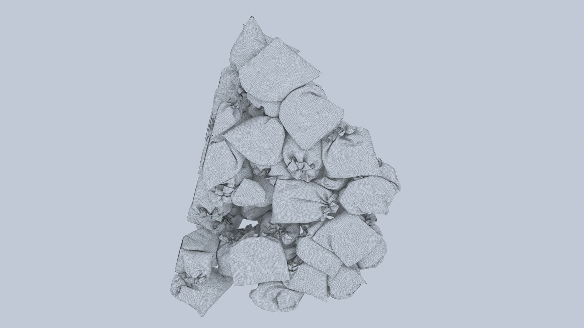 Textured Garbage Bags Pile in a Wall - 3D Model by kopofx