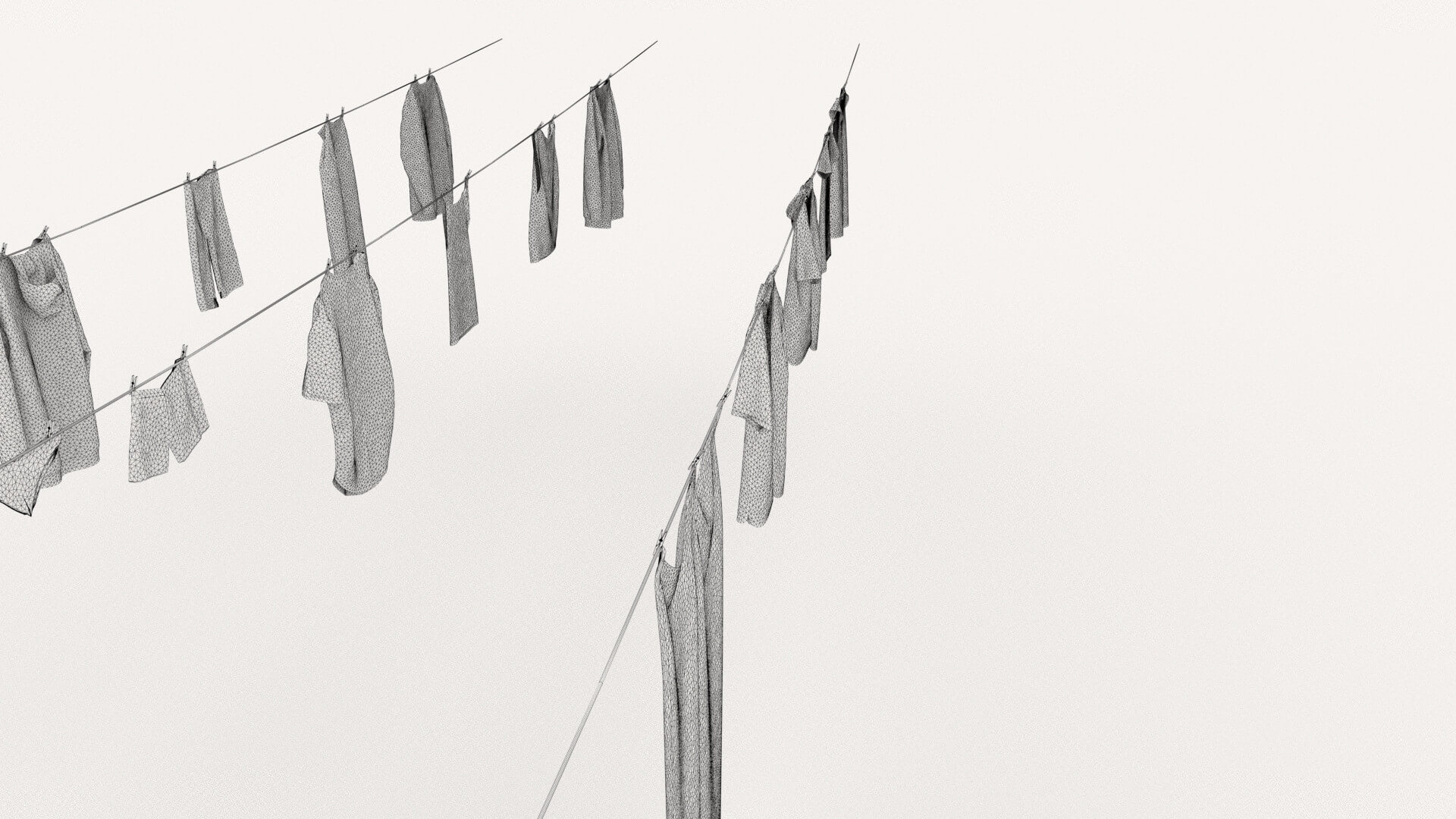Textured Hanged Clothes Line - 3D Model by kopofx