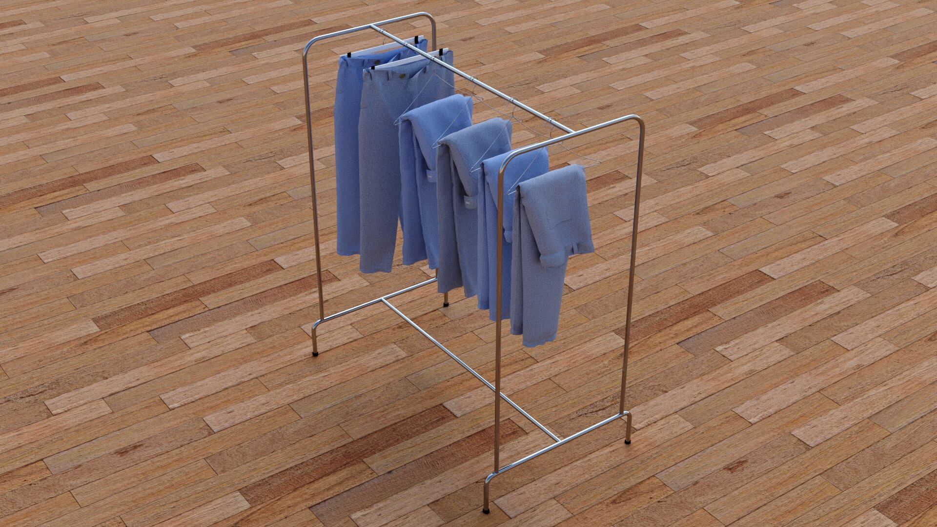 Textured Hanged Jeans Rack - 3D Model by kopofx