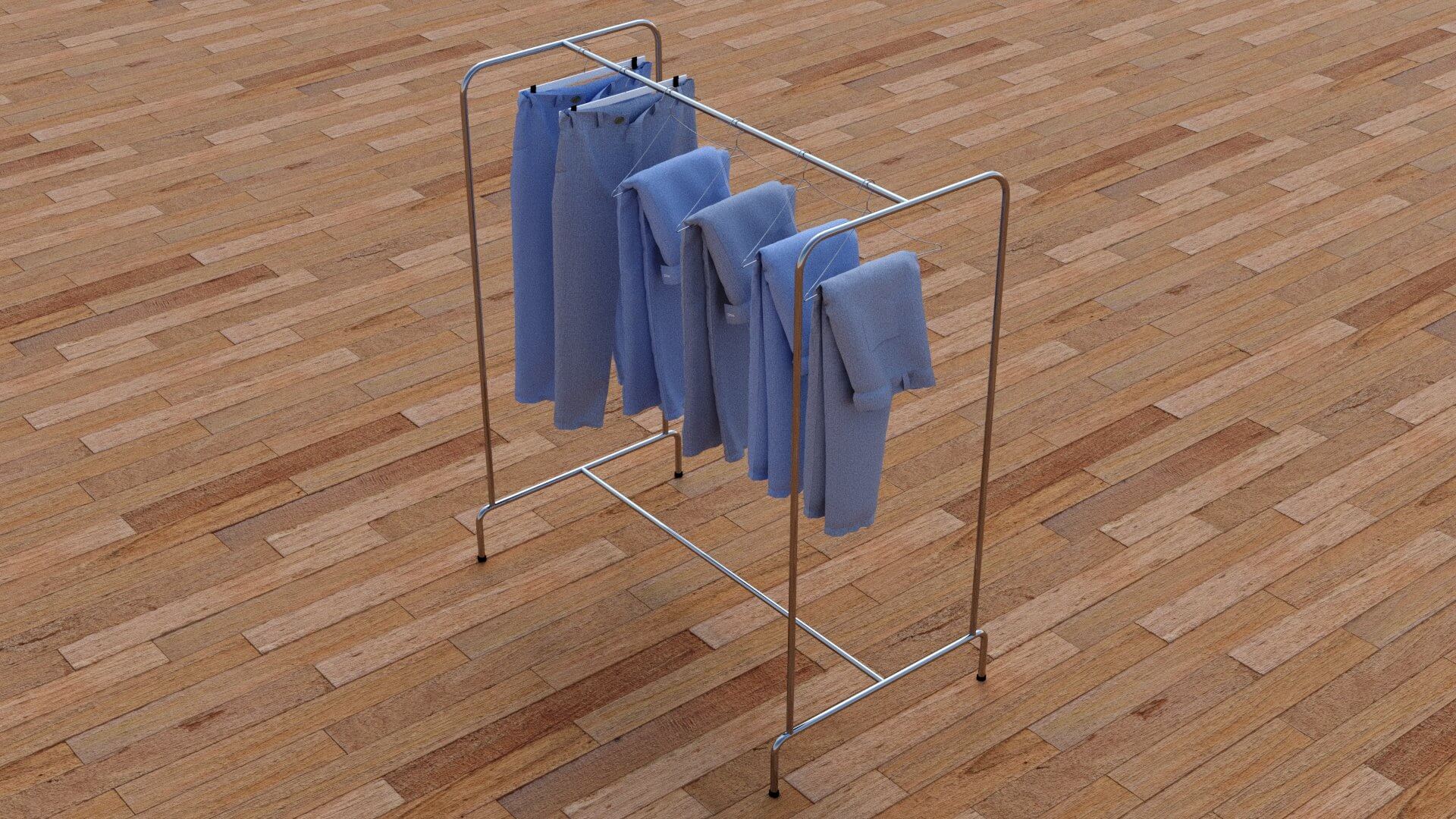Textured Hanged Jeans Rack - 3D Model by kopofx