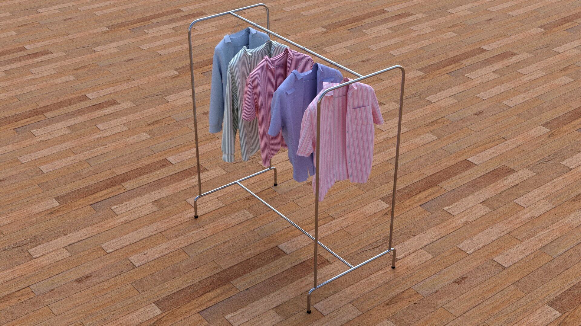 Textured Hanged Shirts Rack - 3D Model by kopofx