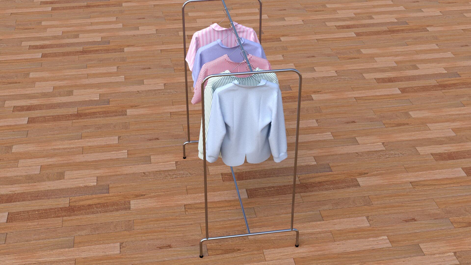 Textured Hanged Shirts Rack - 3D Model by kopofx