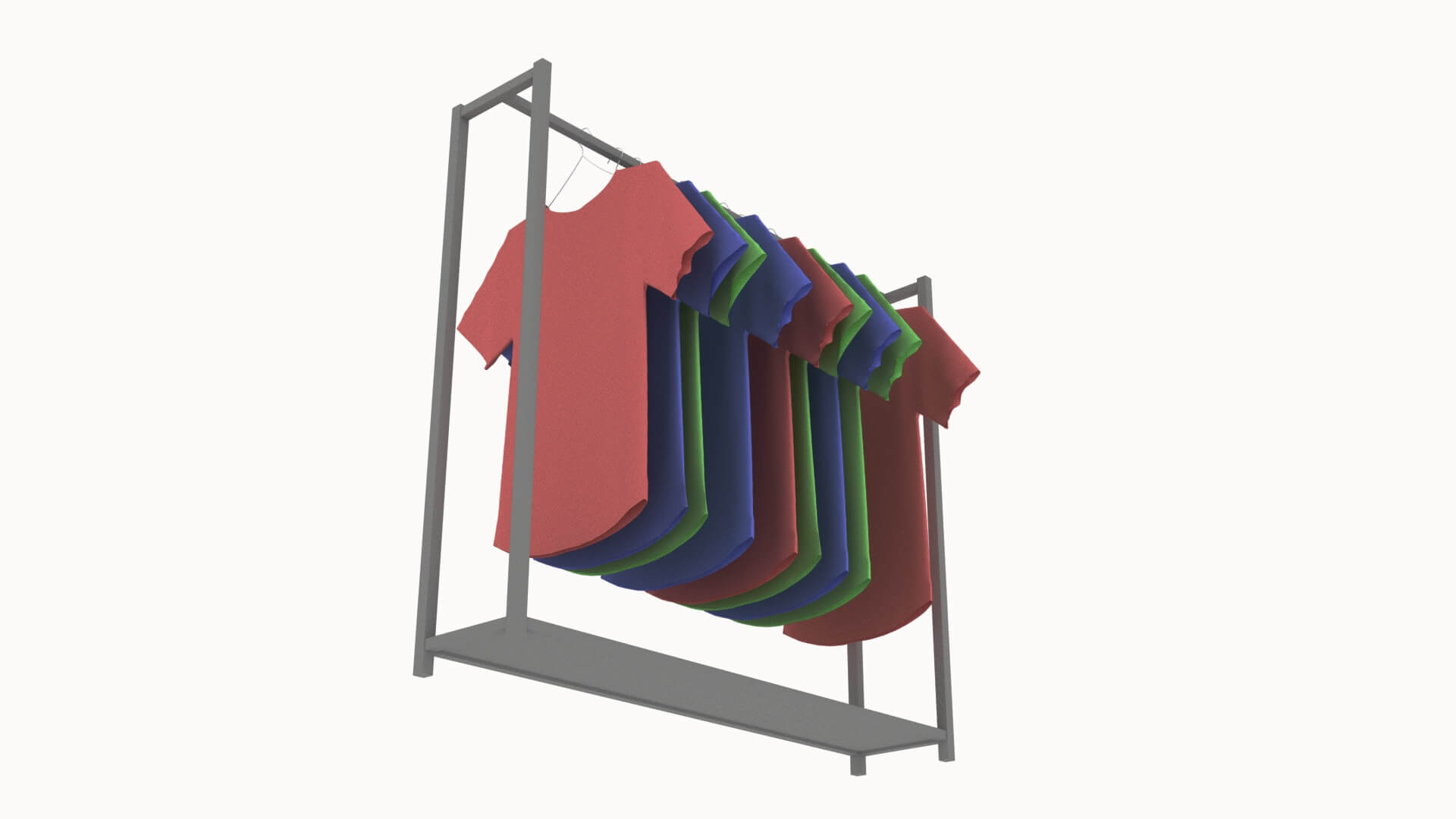 Shirts On Store Rack - 3D Model by kopofx