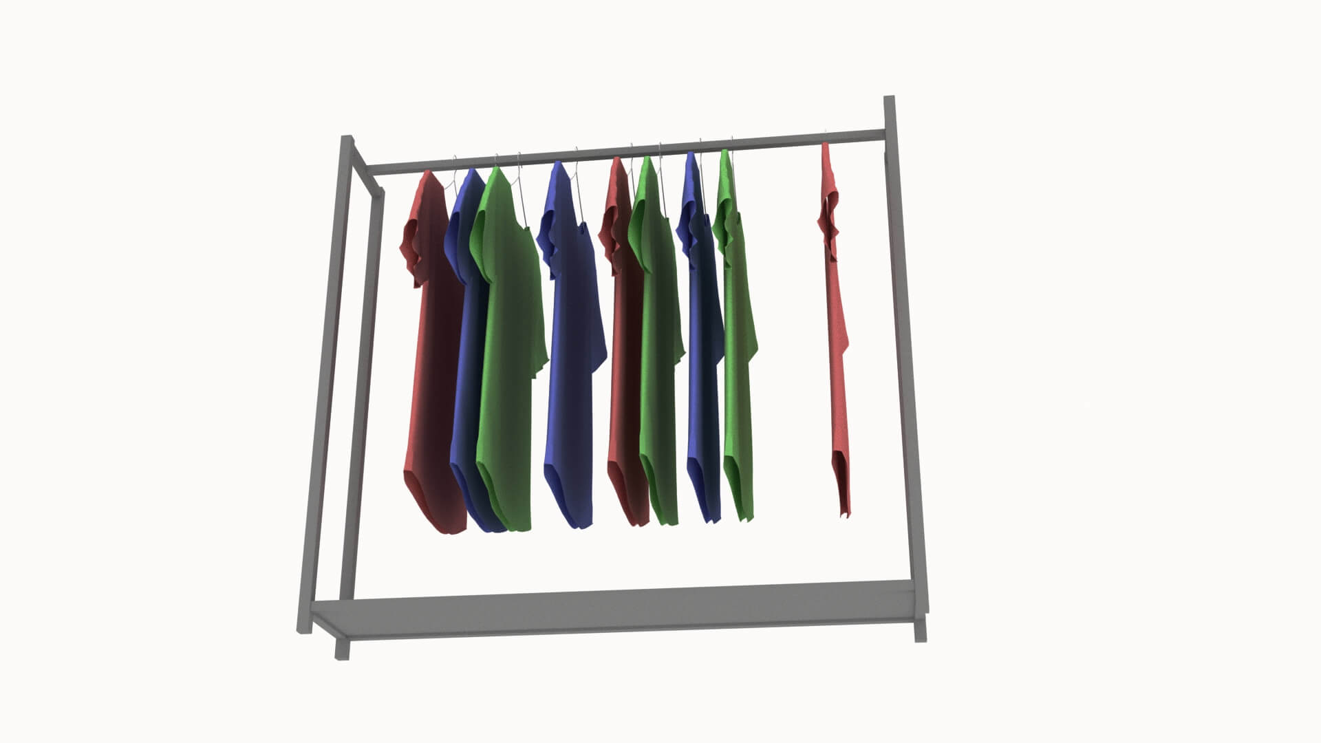 Shirts On Store Rack - 3D Model by kopofx