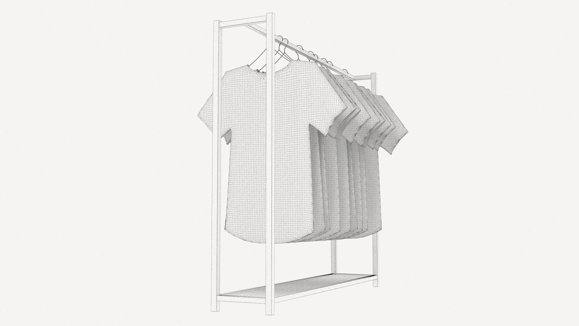 Shirts On Store Rack - 3D Model by kopofx