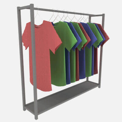 Shirts On Store Rack - 3D Model by kopofx