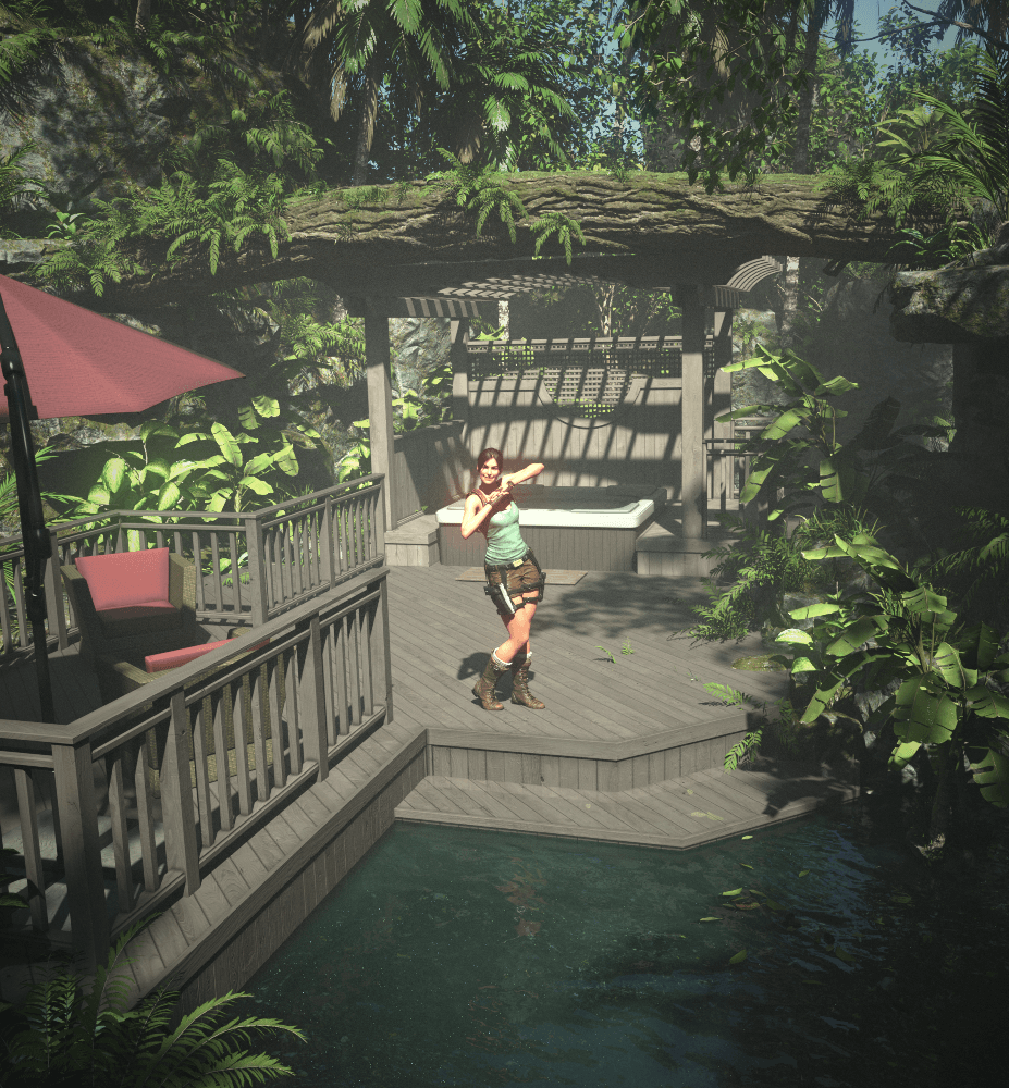 Lara Croft 3D Render, Digital Art by Korbeau12