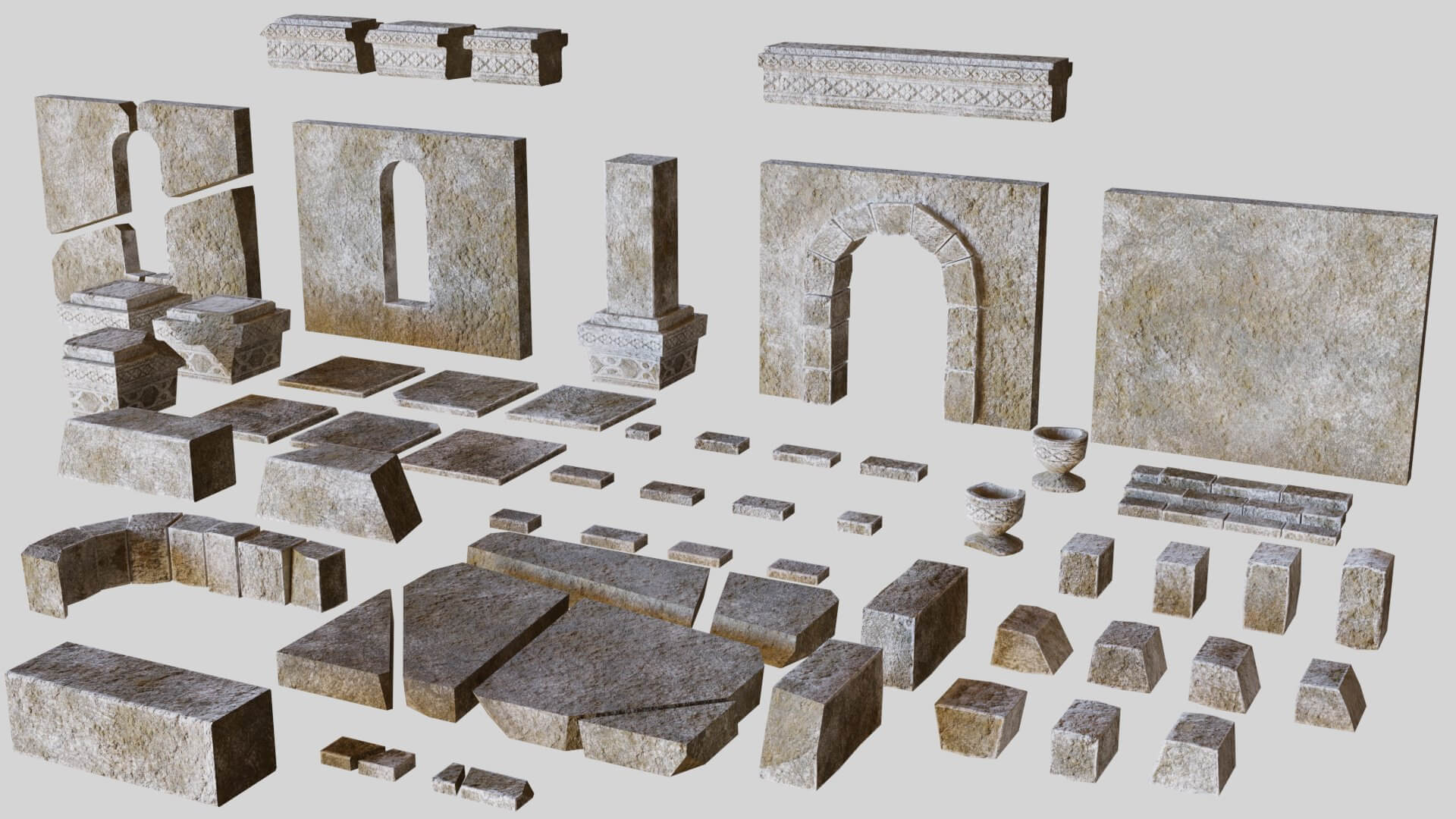 Modular Ancient Ruins - 3D Model by korboleev