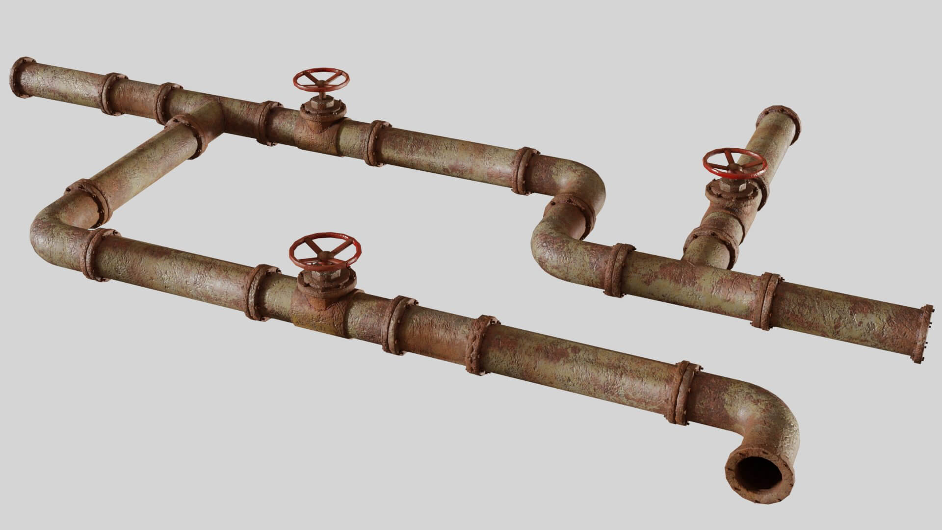 Modular Industrial Pipes - 3D Model by korboleev