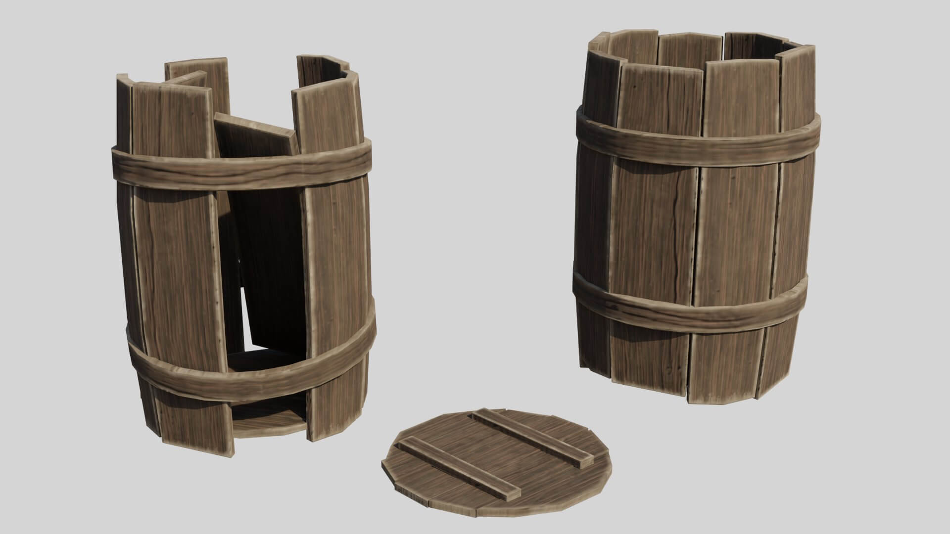 Modular Wooden Props - 3D Model by korboleev