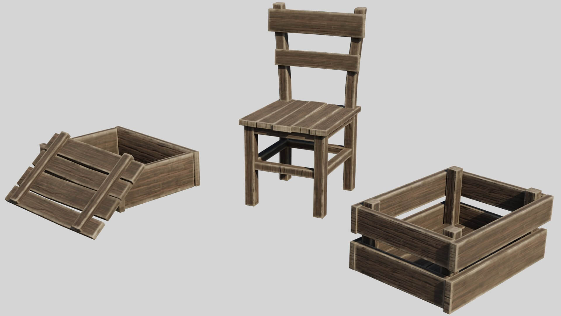 Modular Wooden Props - 3D Model by korboleev