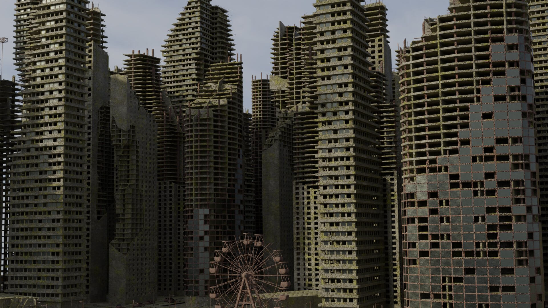 Post Apocalyptic Ruined City - 3D Model by korboleev