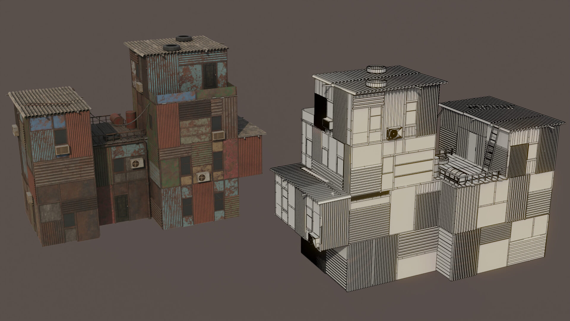 Shanty Town - 3D Model by korboleev