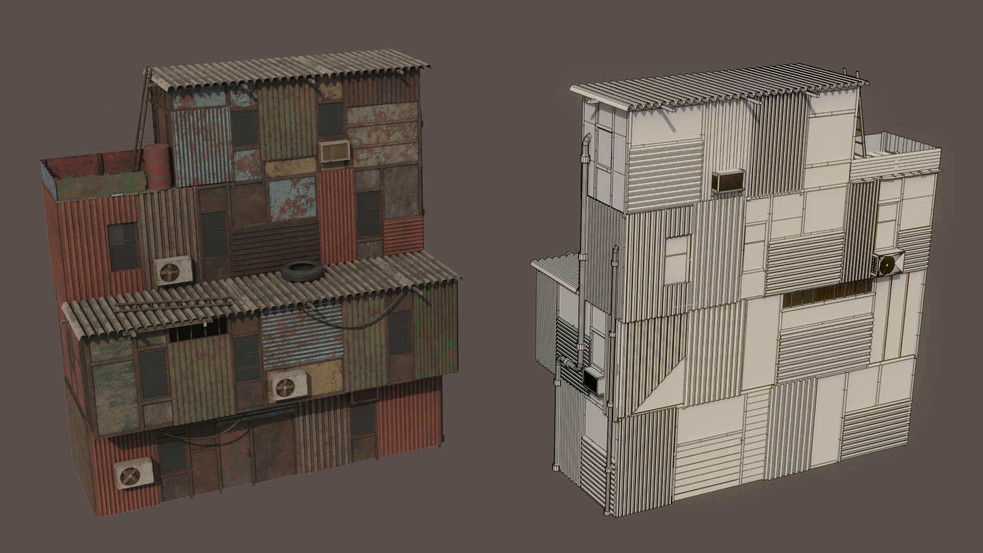 Shanty Town - 3D Model by korboleev
